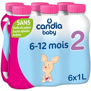 Acheter Candia - Baby Lait bébé liquide 2ème âge, 6-12 mois, 6x1L