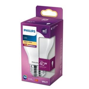 Philips Ampoule E27- 4,5W LED Classique Dépolie Blanc Chaud, E27 40W