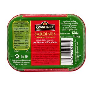 Connetable Sardines à l'Huile d'Olive Vierge Extra et piment d ...