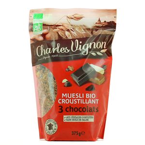 Achat / Vente Charles Vignon Muesli Bio croustillant 3 chocolats, 375g