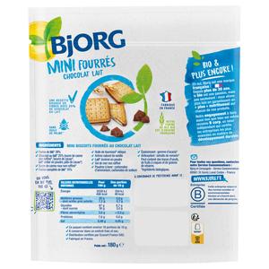 Livraison à domicile Bjorg Mini Fourée Chocolat au Lait Bio, 180g