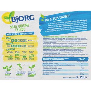 Livraison à domicile Bjorg Soja Cuisine Bio Fluide UHT, 3x20cl