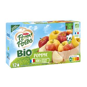 Livraison à domicile Pom Potes Pomme Nature Bio, 12 gourdes de 90g