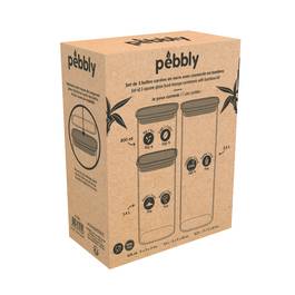 Achat Pebbly Set de 3 boîtes de conservation carrées en verre, 3 pièces