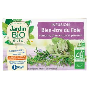 Achat Jardin Bio Etic Infusion Bien-être du Foie Bio - 20 sachets, 30g