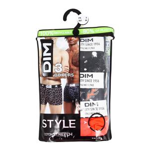 Dim Boxers homme coton stretch motifs marbre et flammes, M 3 boxers