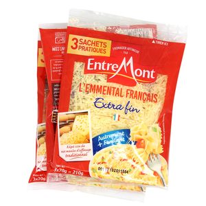 Livraison à domicile Entremont Emmental Français Râpé, 3x70g