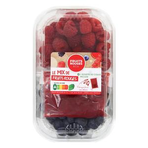 Fruits Rouges & Co Duo Framboise / Myrtille + coulis, Barquette de 250g