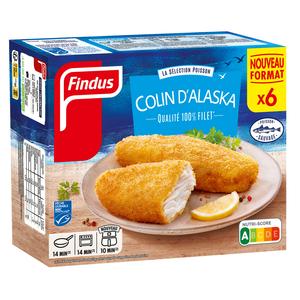 Livraison à domicile Findus 6 Filets de Colin d'Alaska panés, 600g
