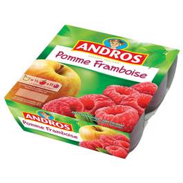 Livraison à domicile Andros Compote Pomme framboise, 4x100g