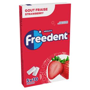 Livraison à domicile Freedent Chewing Gum Fraise, 5 x 10 chewing gums