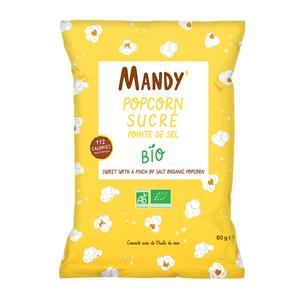 Livraison à domicile Mandy' Pop Corn Sucré Bio et pointe de sel, 70g