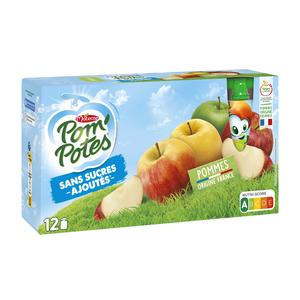 Acheter Pom Potes Pomme nature Sans sucre ajoutés, 12 gourdes de 90g