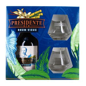 Achat Presidente Marti Rhum vieux anejo 40° coffret avec 2 verres, 70cl