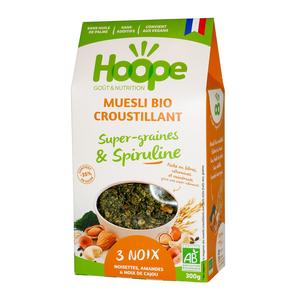 Achat Hoope Muesli Croustillant Super Graines et Spiruline - 3 Noix Bio