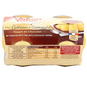Livraison à domicile Yabon Gâteau de semoule nappage chocolat, 4x125g