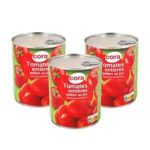 Acheter Promotion Cora Tomates Entières pelées au Jus, Lot de 3x480g