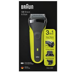 Braun Rasoir électrique 3 avec tondeuse à barbe de précision - 300BT