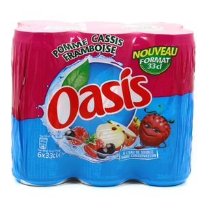 Oasis Pomme - Cassis - Framboise, 6x33cl : houra.fr