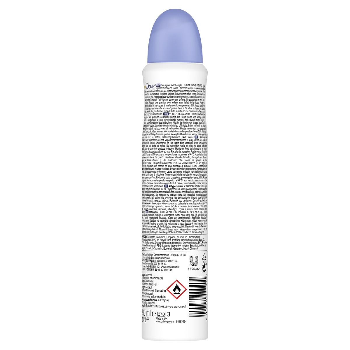 Acheter Dove Déodorant spray original 48h avec 1/4 de crème hydratante