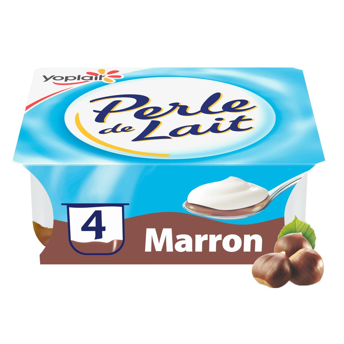 Achat / Vente Perle de lait Yaourt sur lit de Crème de Marrons, 4x125g