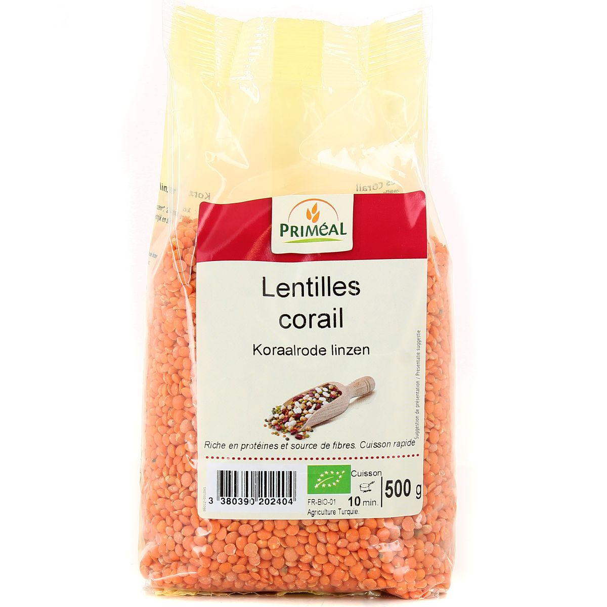 Livraison à domicile Priméal Lentilles Corail, Bio, 500g