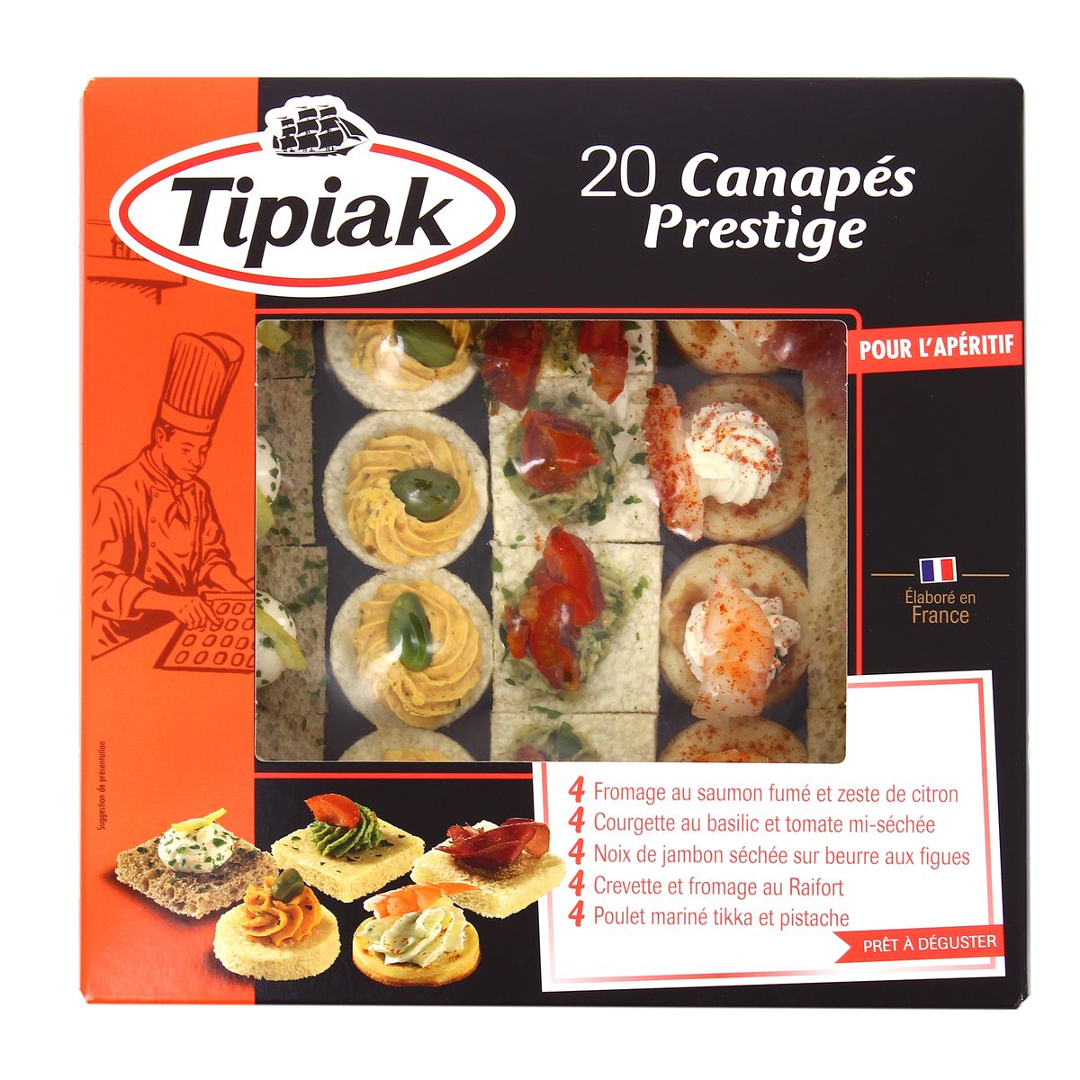 Livraison à domicile Tipiak Canapés Prestiges, 130g, 20 canapés
