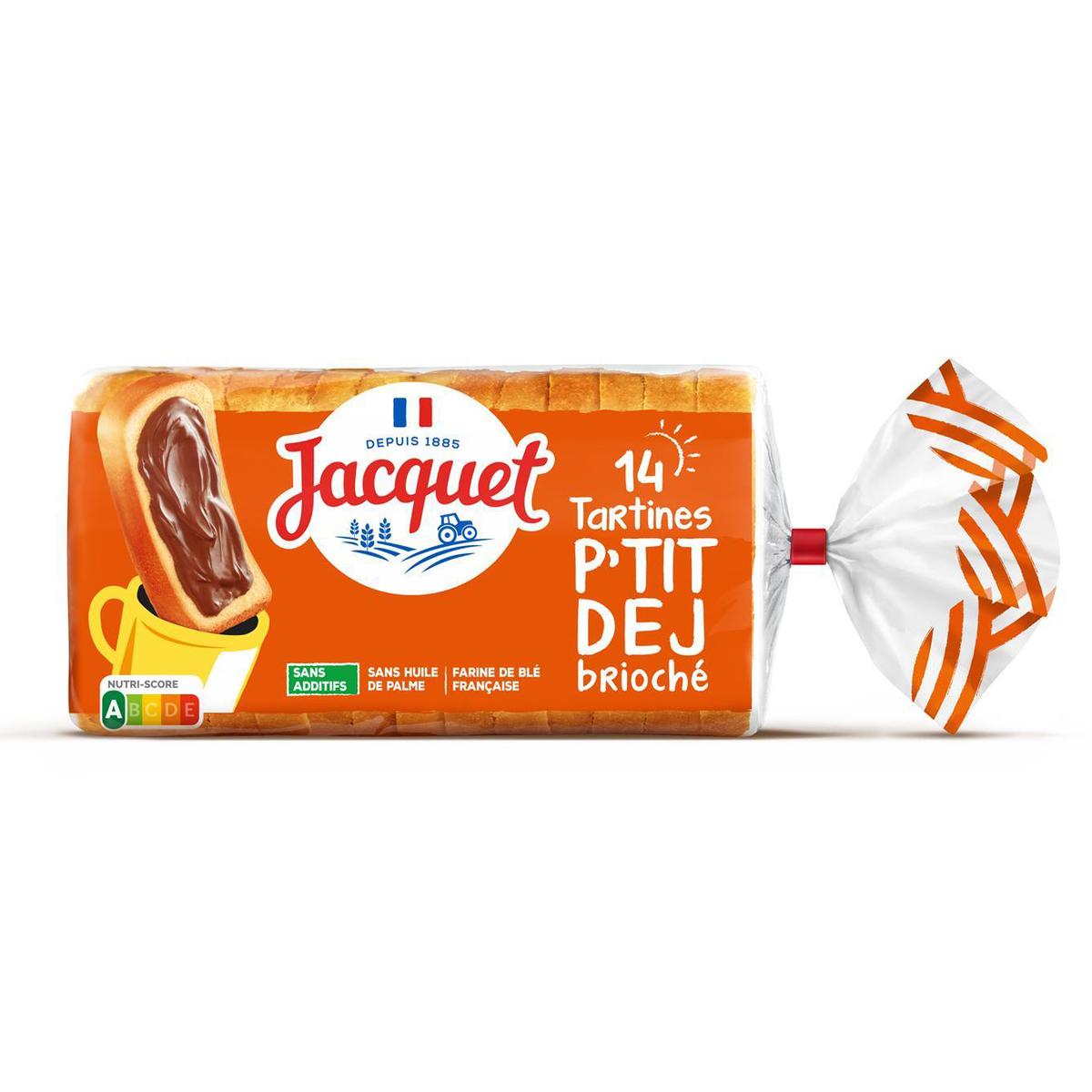 Jacquet Pain de Mie Brioché Tartine P'tit Dej, 14 tranches - 410g