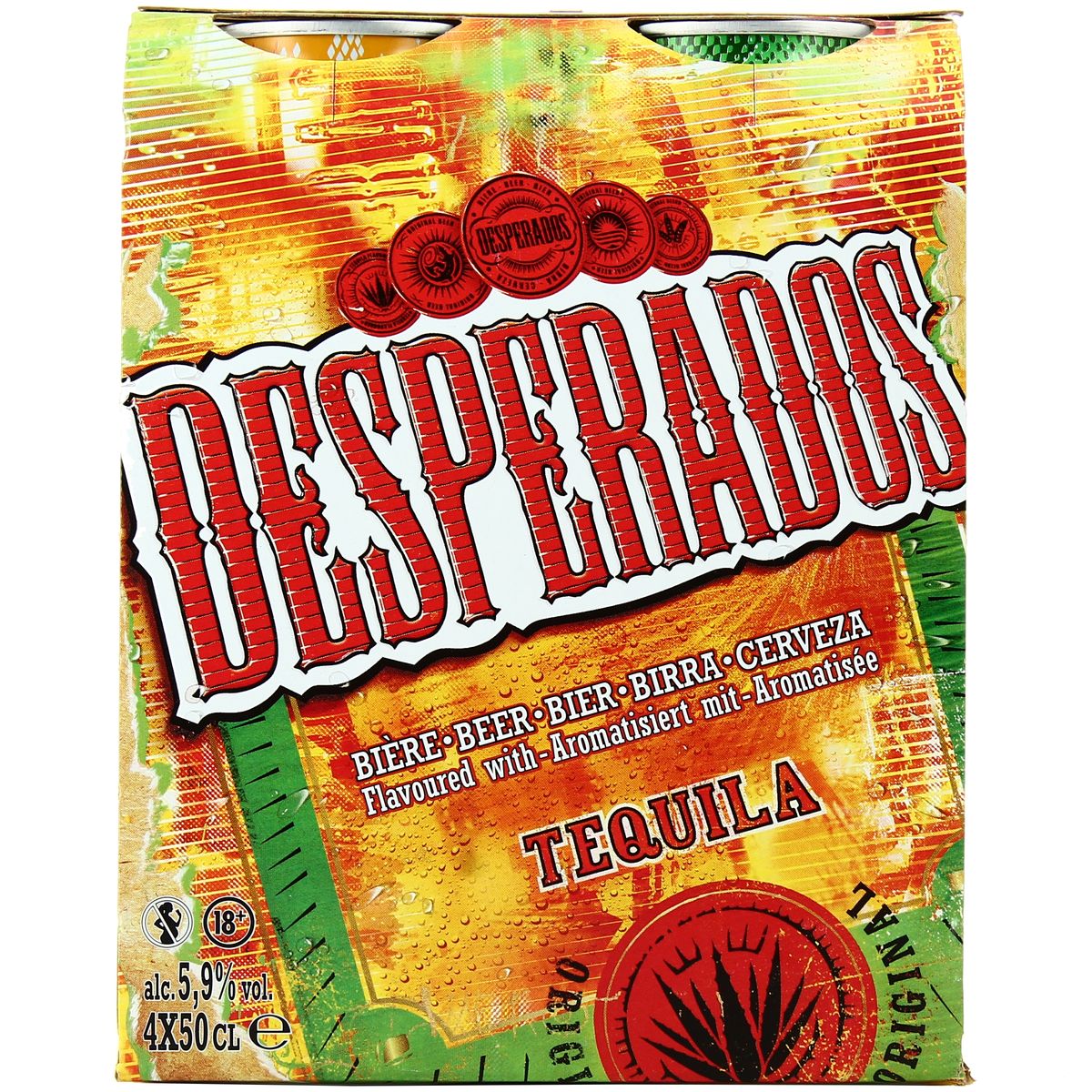 Desperados Bière aromatisée à la tequila, 4x50cl : houra.fr