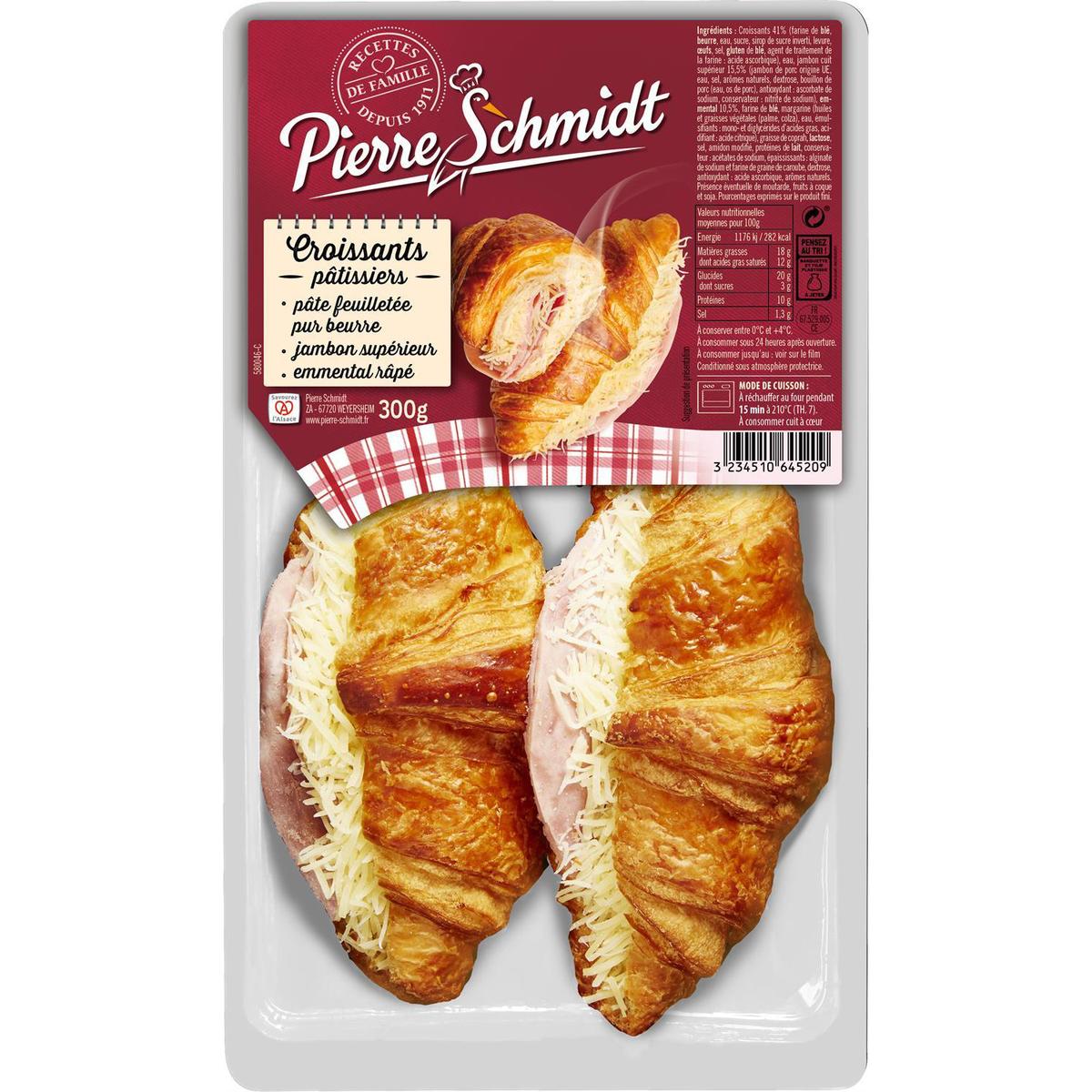 Livraison à domicile Pierre Schmidt Croissants au jambon, 2x150g