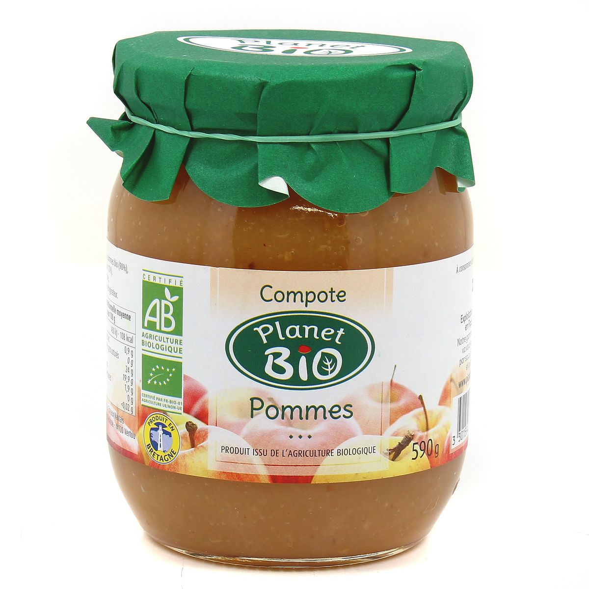 Planet Bio Compote de pommes Bio, 590g : houra.fr