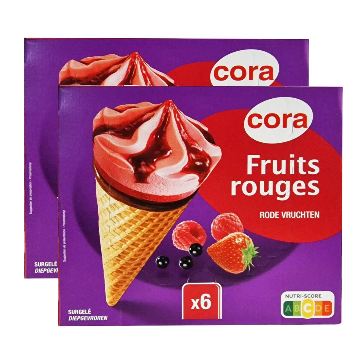 Achat / Vente Promotion Cora 6 Cônes Fruits Rouges, Lot de 2x425g