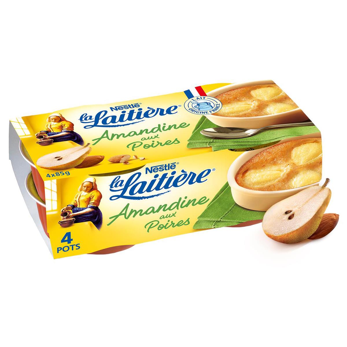 Livraison à domicile La laitière Amandines aux Poires, 4x85g