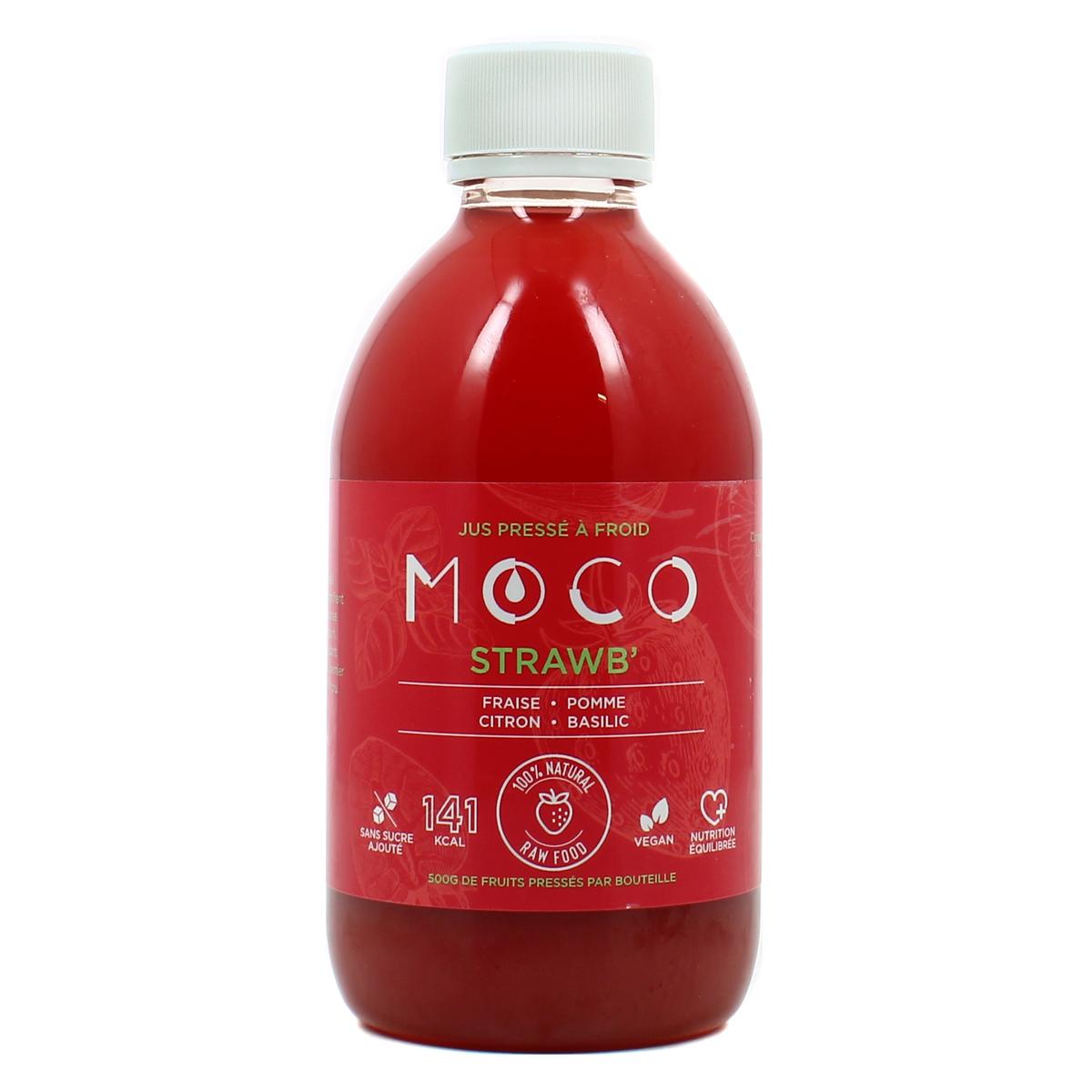 Acheter MOCO Strawb, Jus de Fraise, Pomme, Citron, Basilic, 300ml