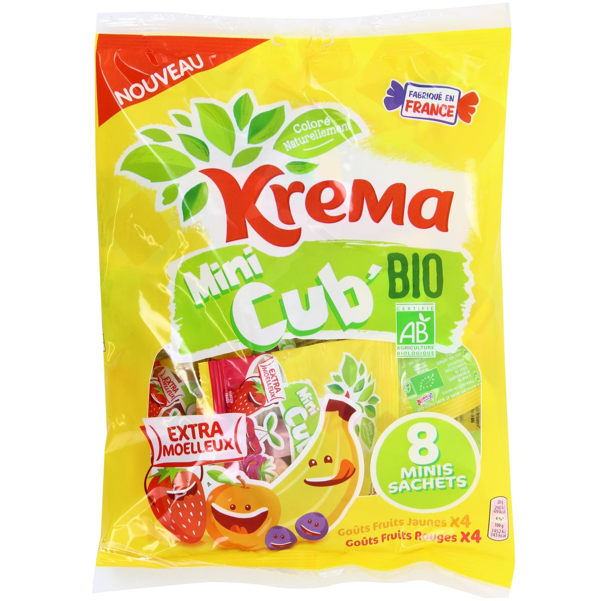 Acheter Krema Bonbons mini cub bio sans gélatine x8 sachets, 160g