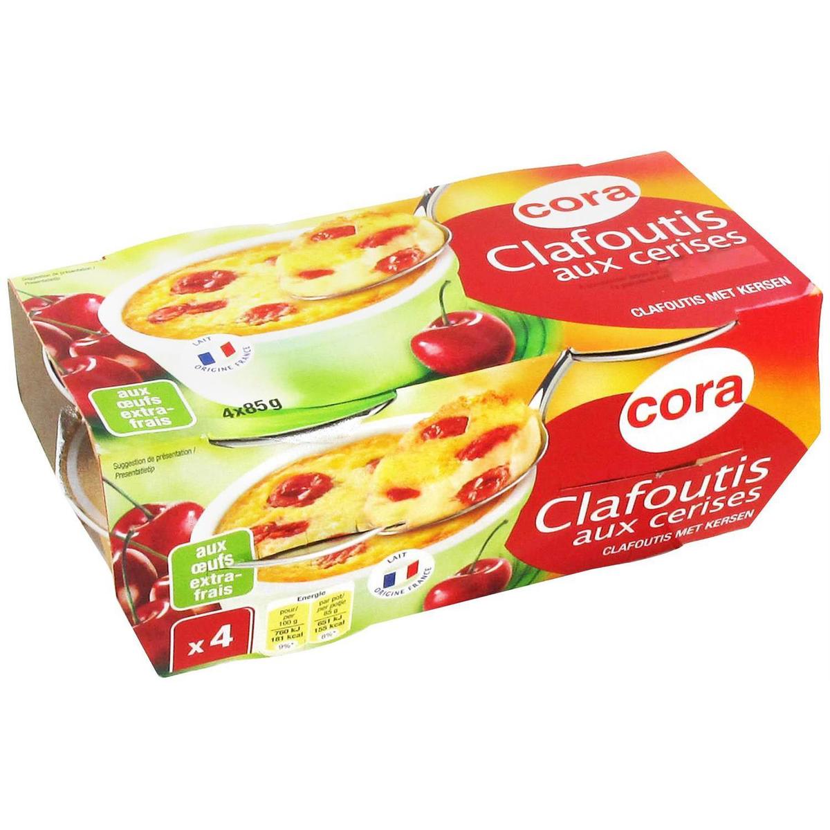 Livraison à domicile Cora Clafoutis Cerises, 4x85g