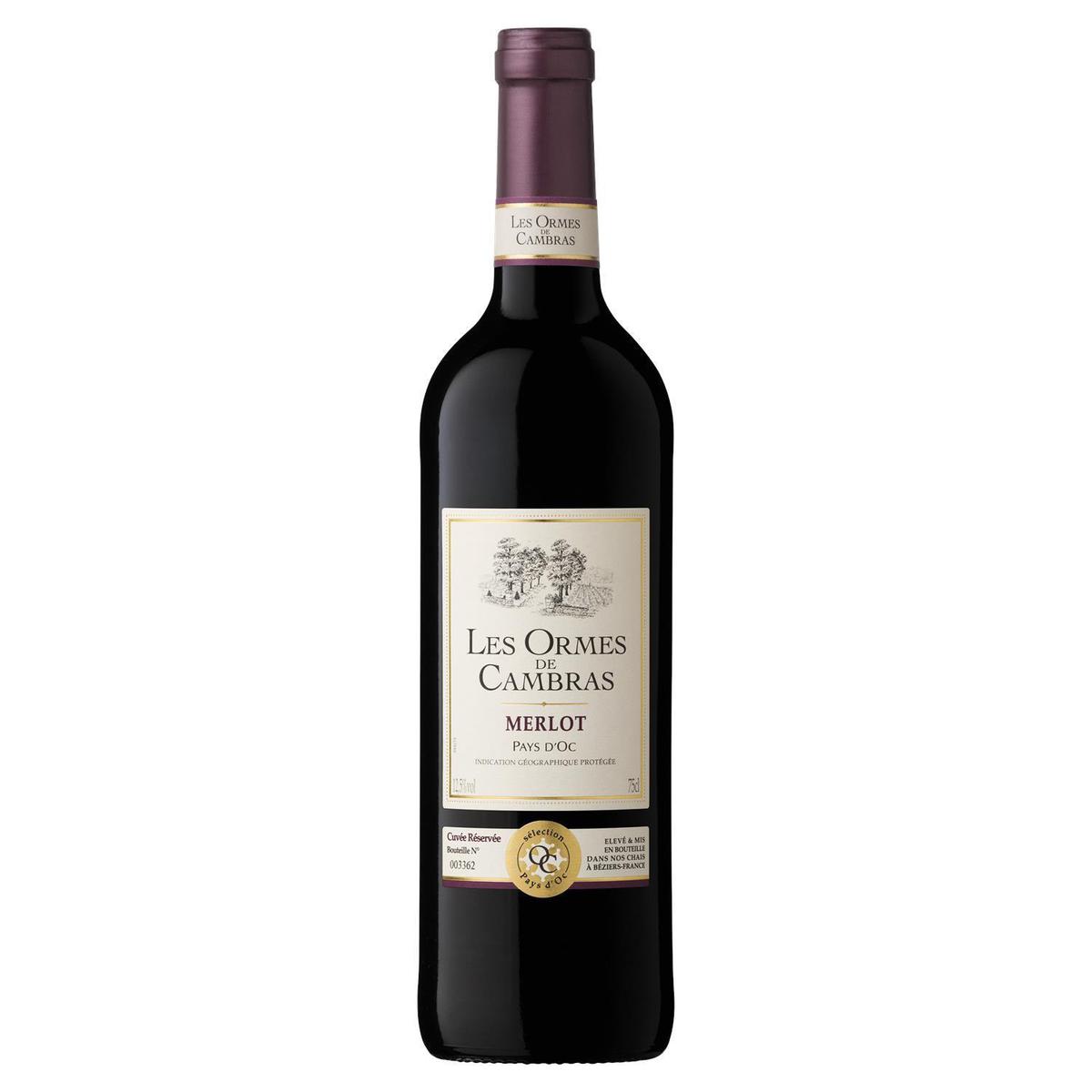 Acheter Vin de pays d'Oc rouge IGP Les Ormes De Cambras Merlot, 75cl