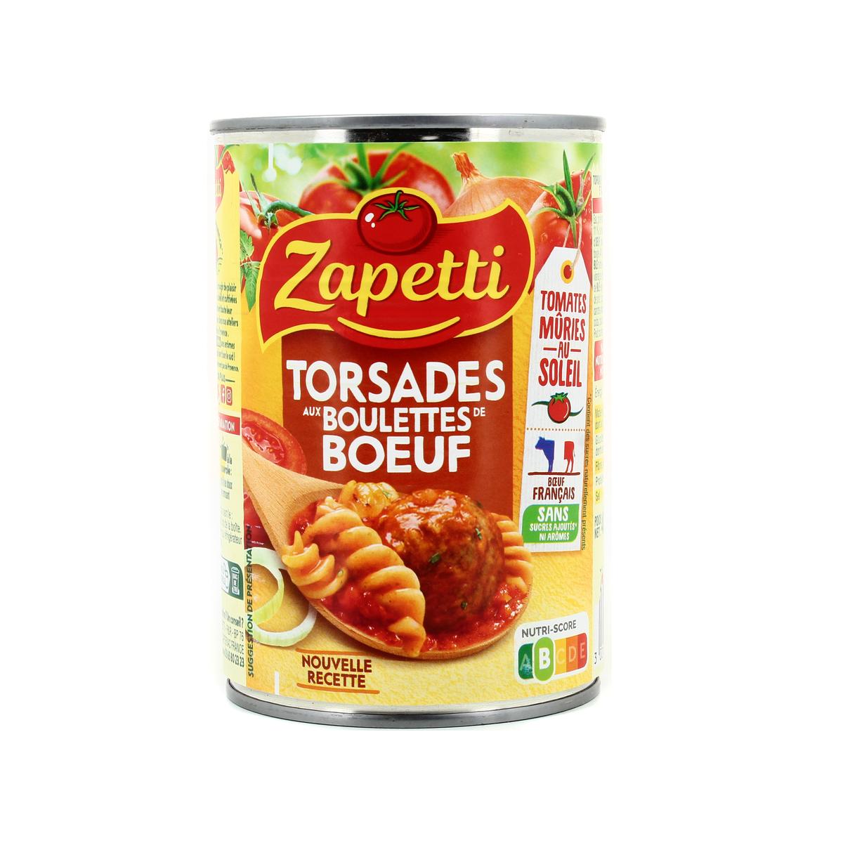 Livraison à domicile Zapetti Torsades aux boulettes de boeuf, 400g