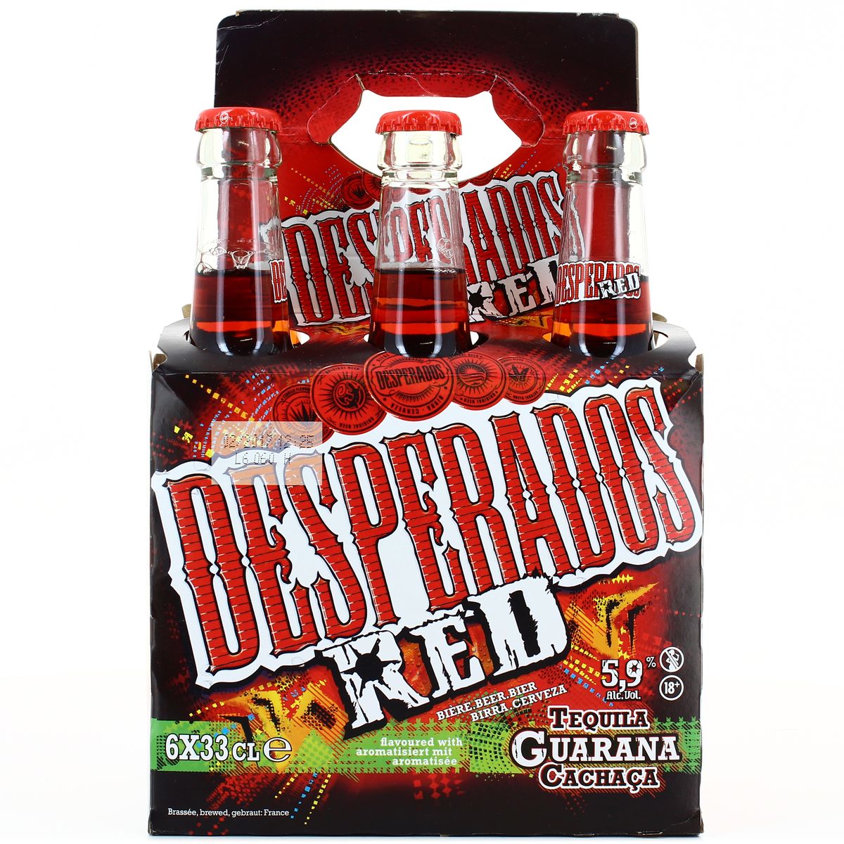 Desperados Red Bière aromatisée téquila, guarana, cachaca 5.9°, 6x33cl ...