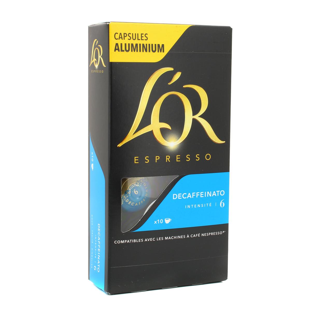Achat / Vente L'or Espresso Café Décaffeinato intensité 6, 10 capsules