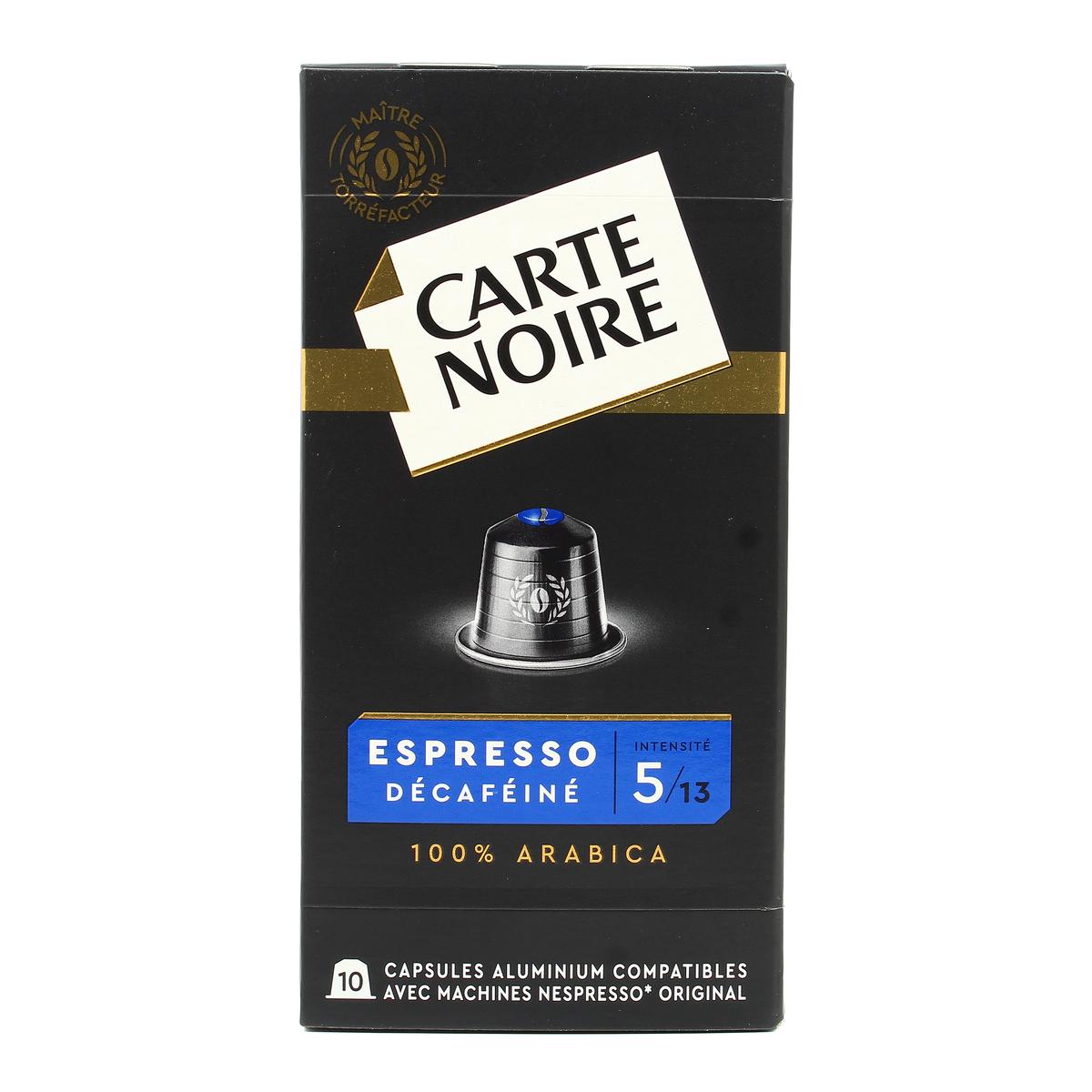 Achat Carte Noire Capsules de café Décaféiné n°5 compatibles Nespresso