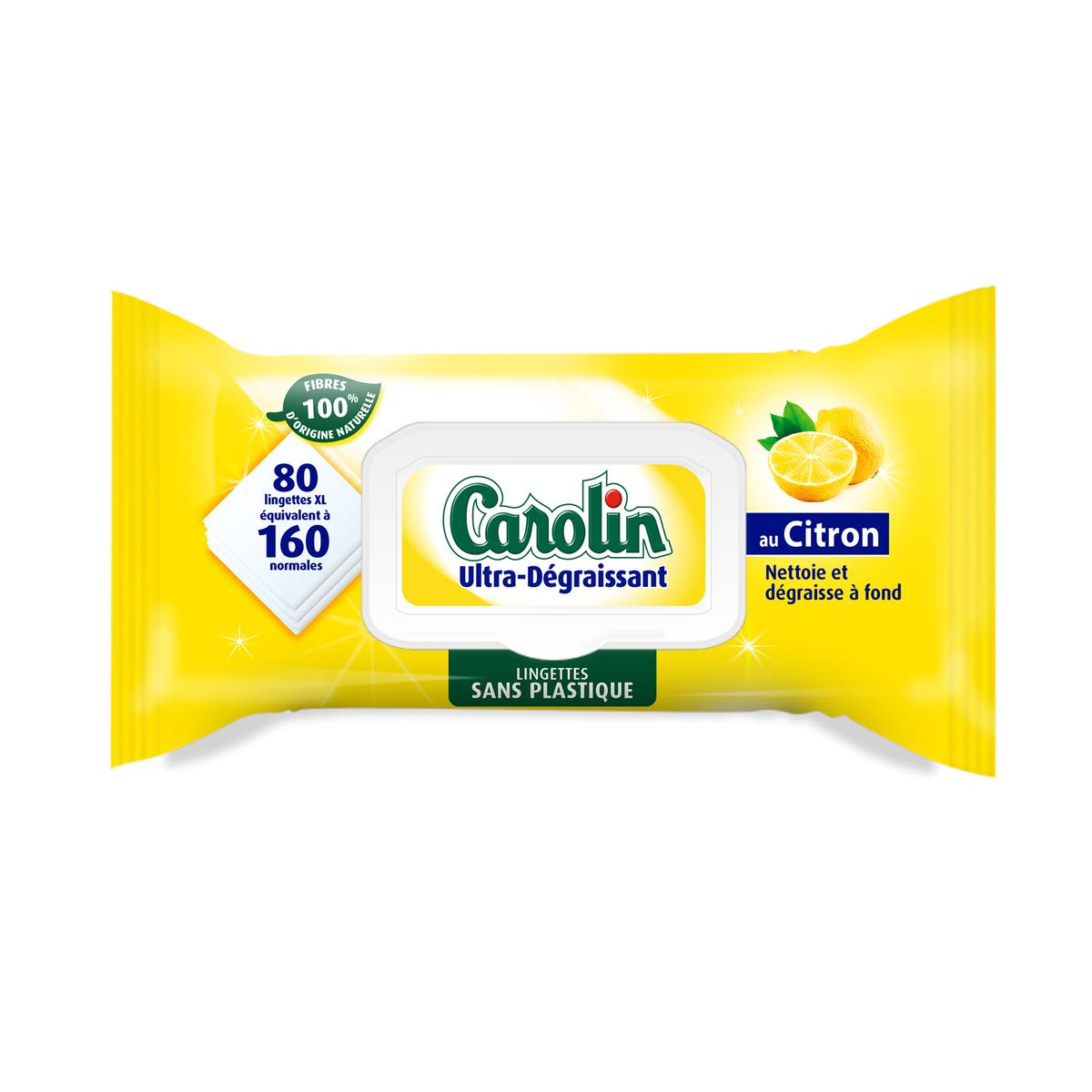 Acheter Carolin Lingettes Ultra-Dégraissant extra larges, 80 lingettes