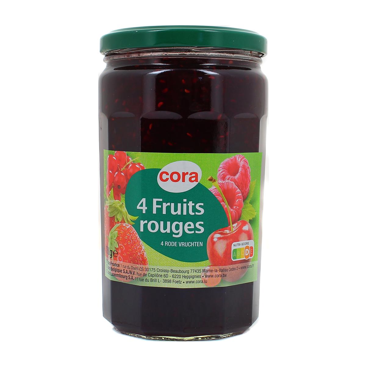 Livraison à domicile Cora Confiture aux 4 fruits rouges, 750g