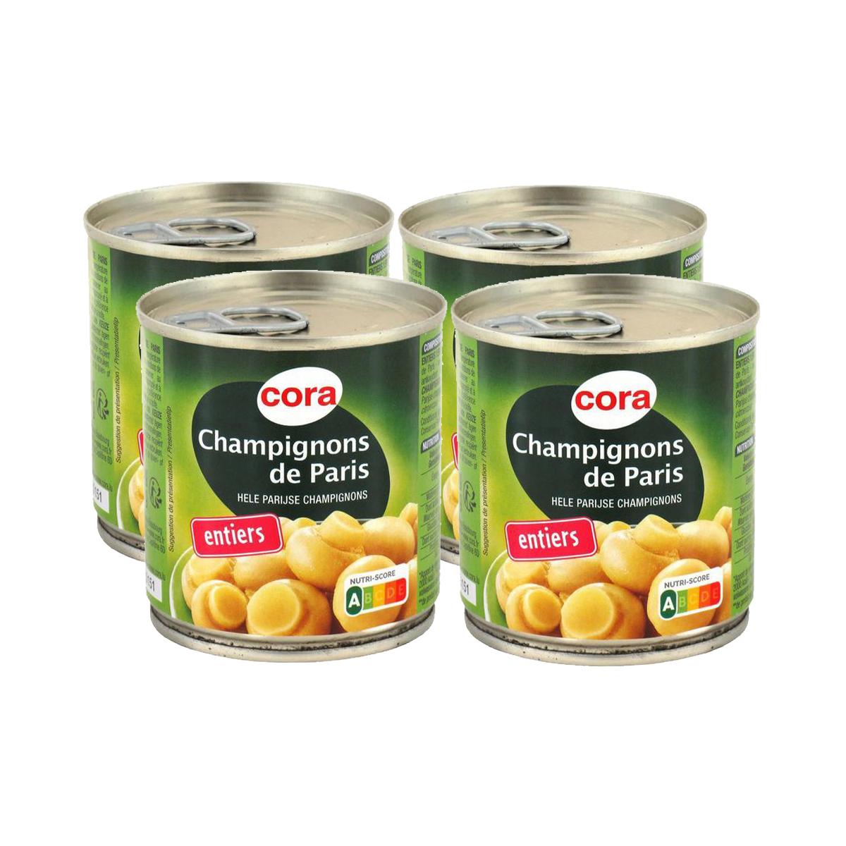 Achat Promotion Cora Champignons de Paris entiers 2x115g, Lot de 2x230g