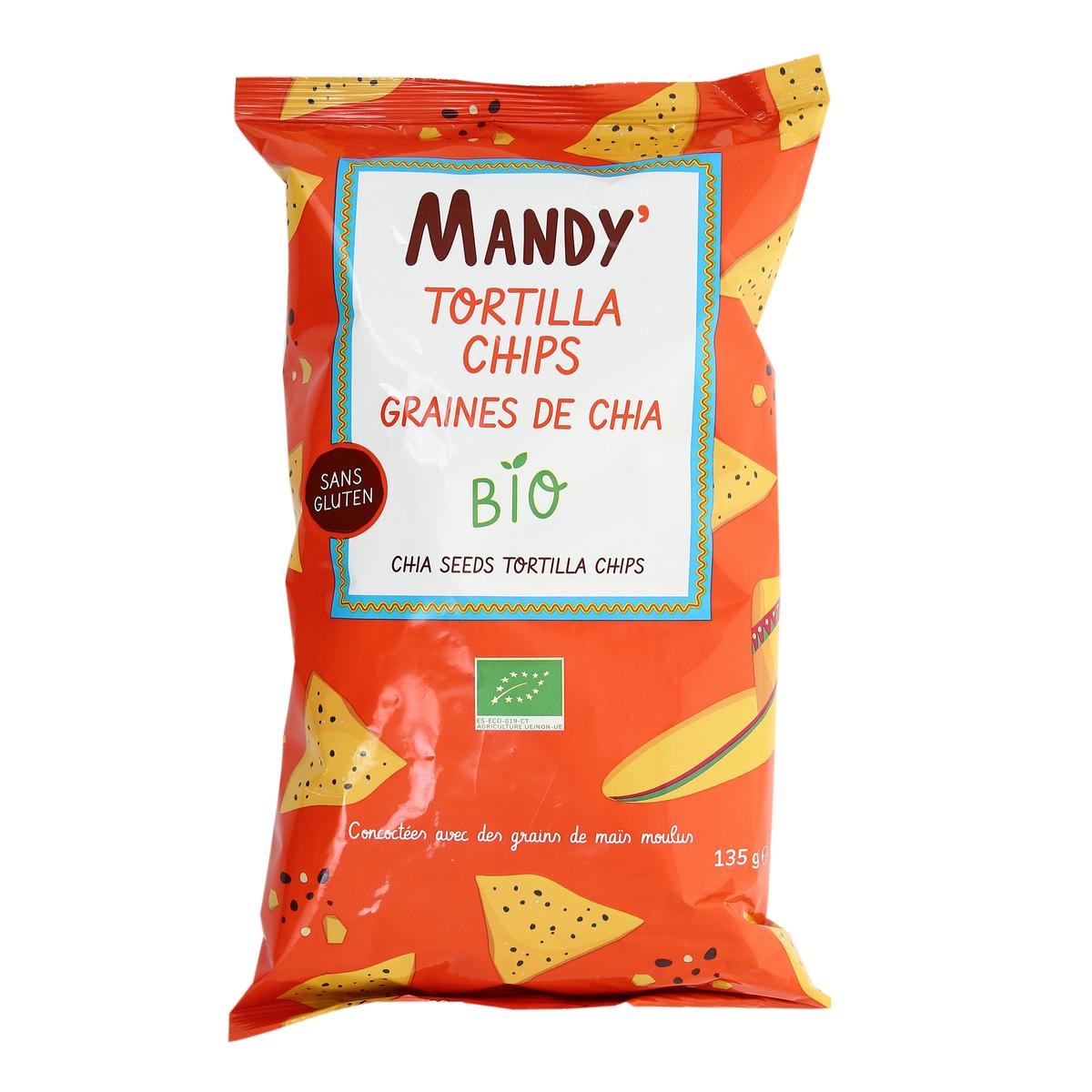 Livraison à domicile Mandy' Tortilla Chips Graines de Chia Bio, 135g