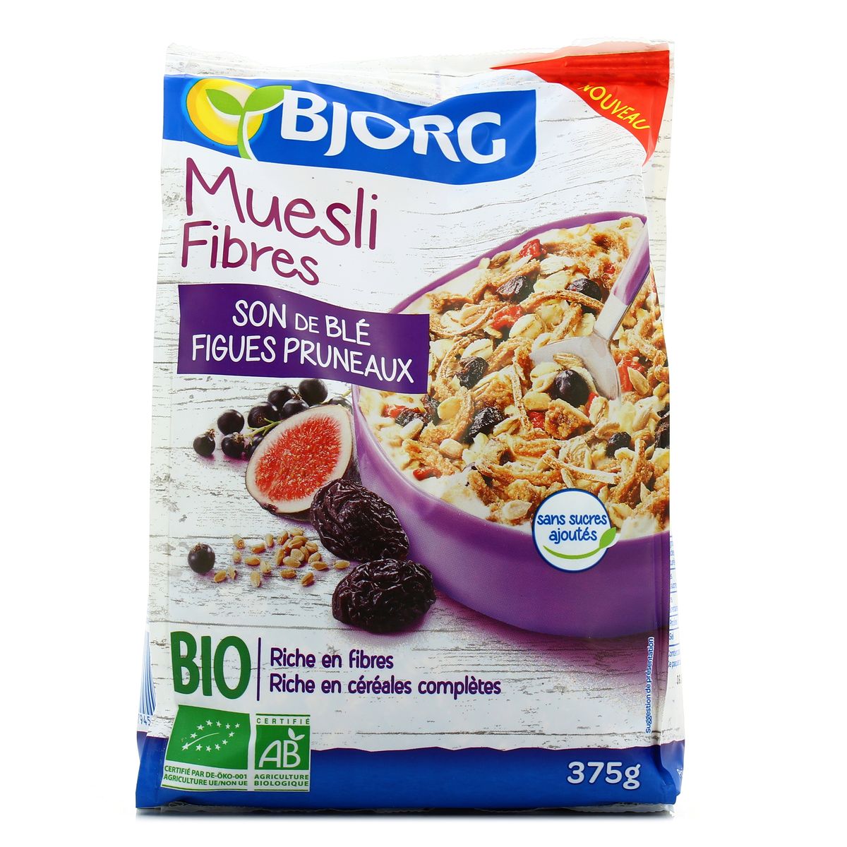 Acheter Bjorg Muesli Fibres au son de blé figues pruneaux Bio, 375g