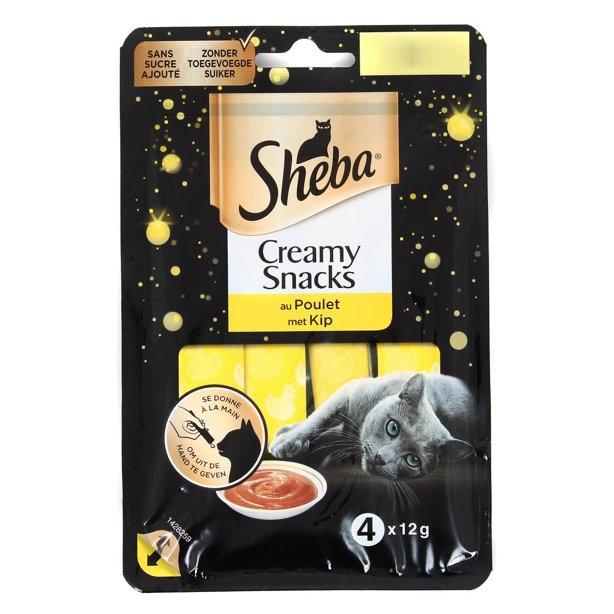 Livraison à domicile Sheba Creamy Snacks au Poulet, 4x12g