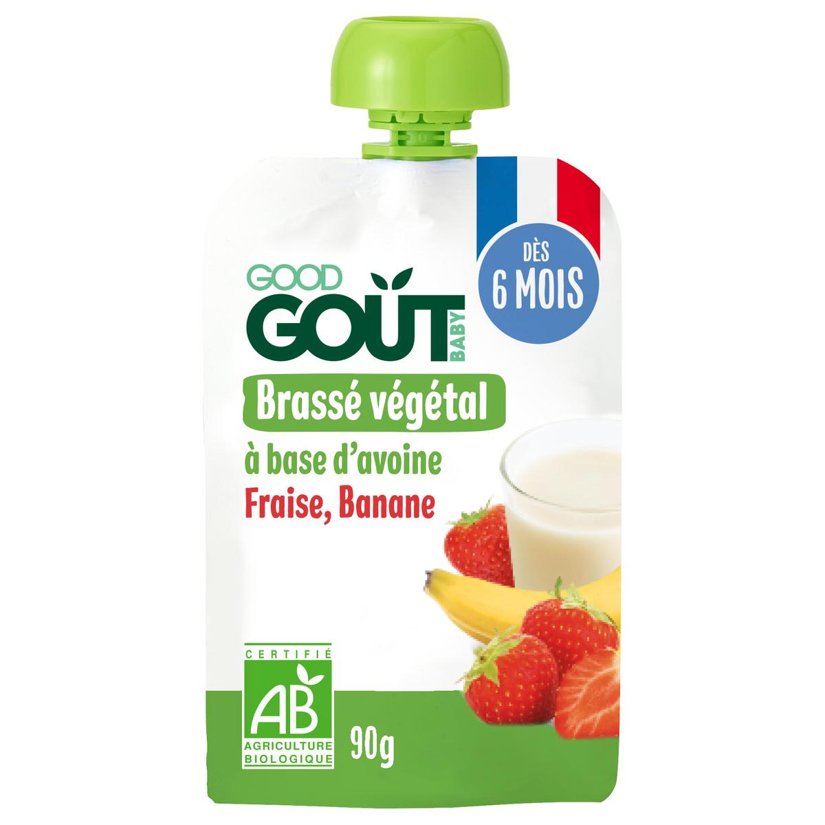 Good Goût Brassé Végétal Avoine Fraise Banane bio Gourde Bébé Dès 6 mois