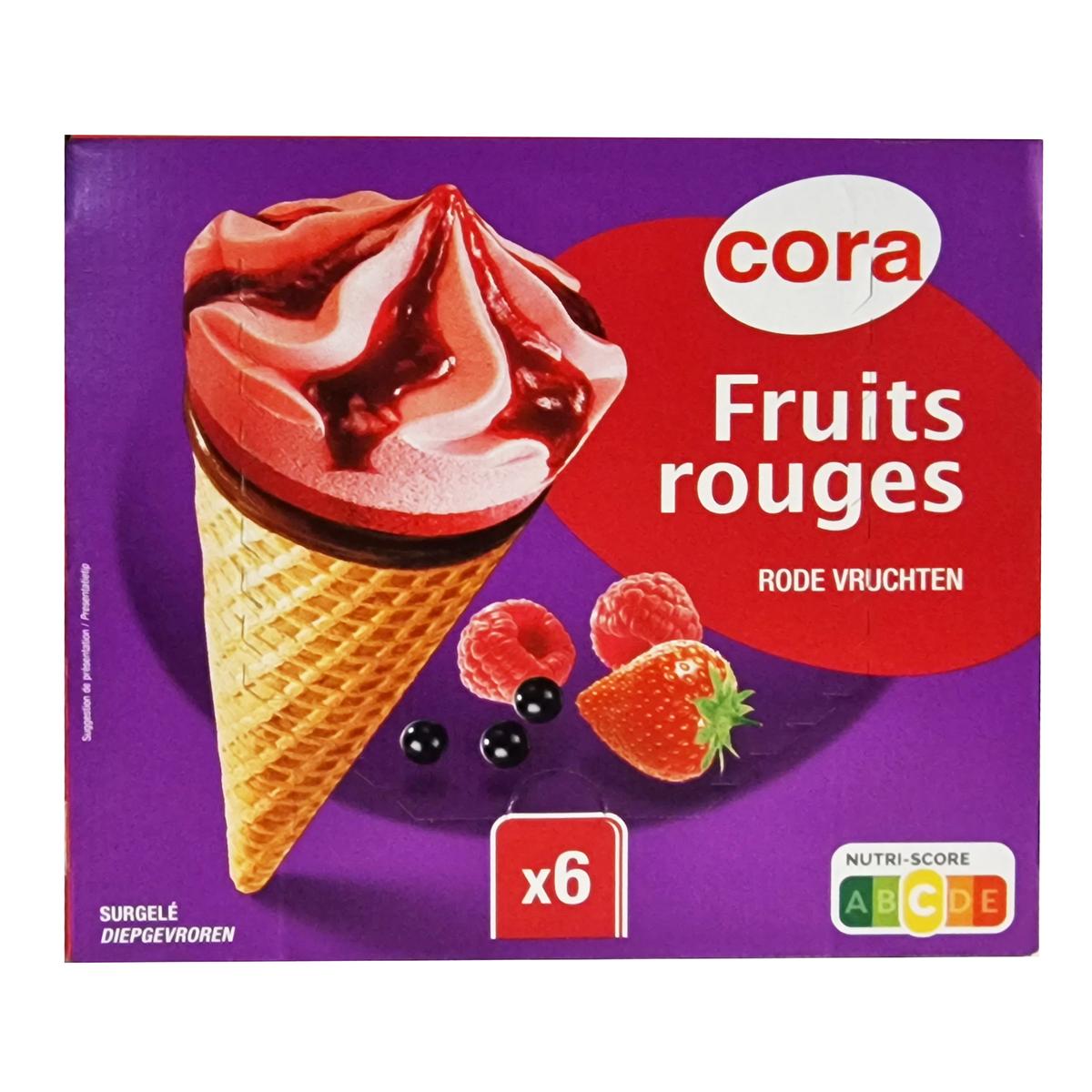 Livraison à domicile Cora 6 Cônes Fruits Rouges, 425g
