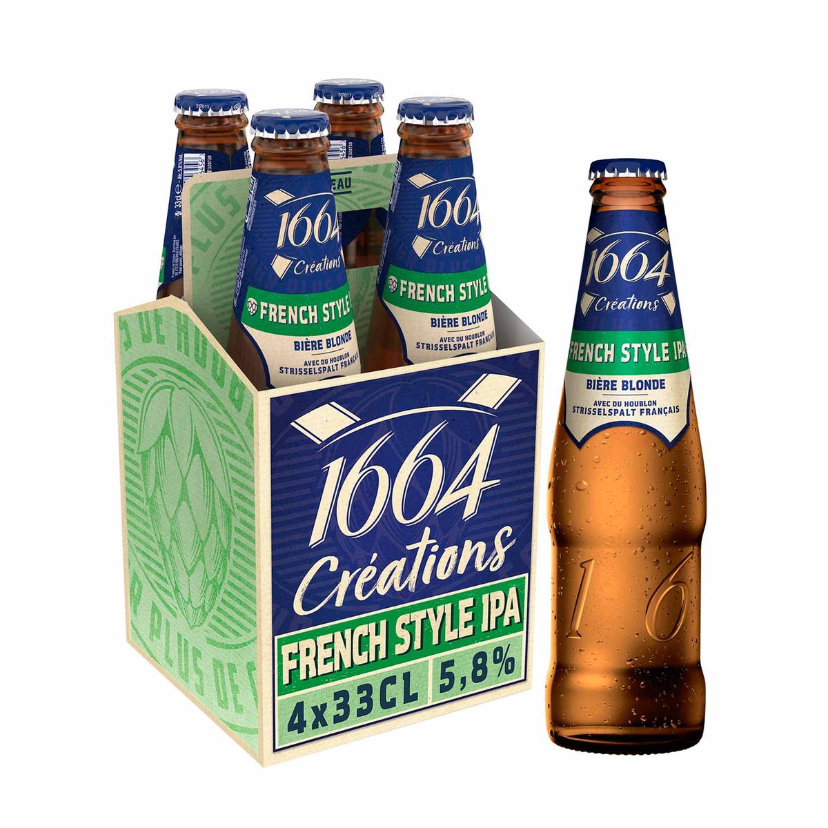 Achat / Vente 1664 Créations Biére I.P.A French Style 5.8¨°, 4x33cl
